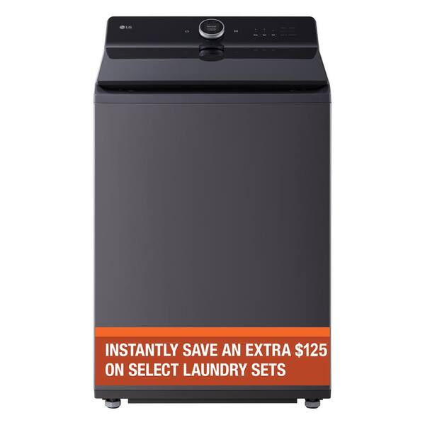 LG 5.5 cu. ft. SMART Top Load Washer in Matte Black with Impeller ...