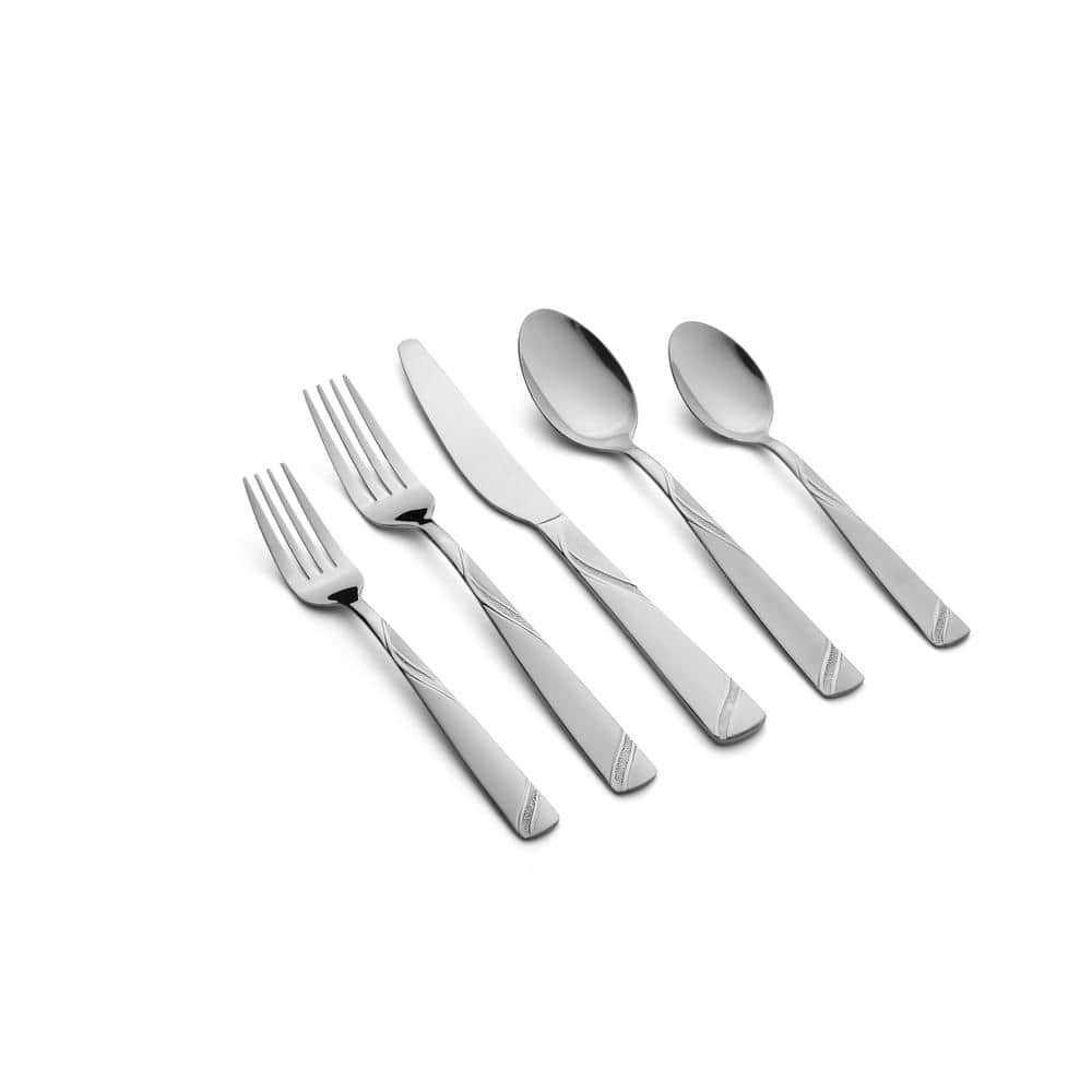 Cambridge 40-Piece Tabitha Sand Pebble 18/0 Stainless Steel with Chrome ...