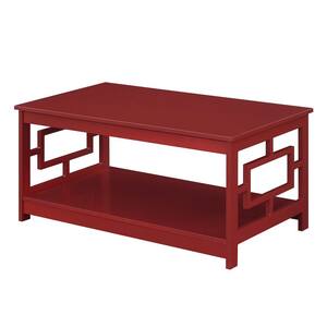 Convenience Concepts Oxford 40 in. Cranberry Red Medium Rectangle Wood ...