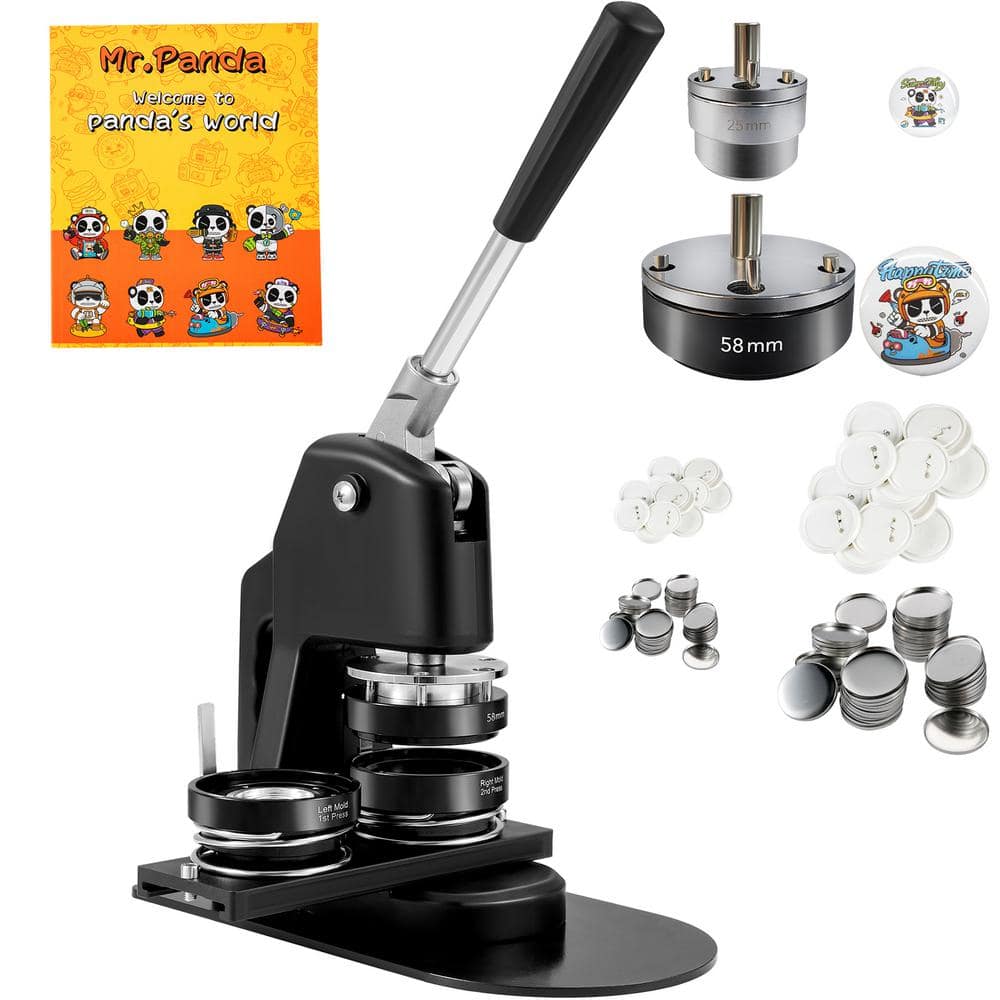 SVOPES Button Maker Machine, 1 in. and 2.25 in. Badge Punch Press Kit ...