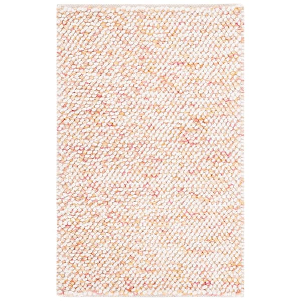 SAFAVIEH Natura 3 ft. x 5 ft. Red/Ivory Uniform Marle Area Rug NAT182Q ...