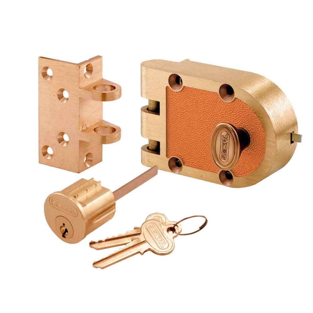 Prime-Line Bronze Deadlock, 666A, Single Cylinder, Angle Strike, Brass ...