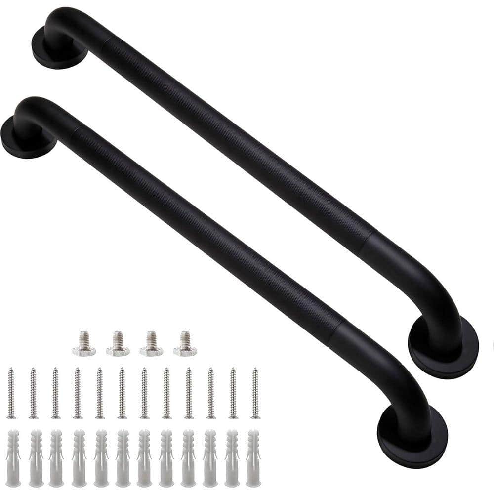 Phewnyzo 24 in. x 2.3 in. Concealed Screw with Anti-Slip Grab Bars for ...