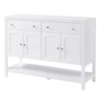 HOMCOM White MDF Modern Sideboard Serving Buffet Storage Cabinet ...