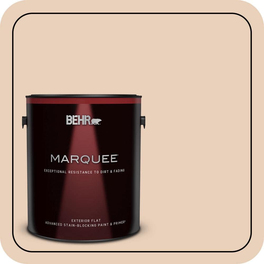 BEHR MARQUEE 1 gal. #S230-1 Buff Tone Flat Exterior Paint & Primer ...