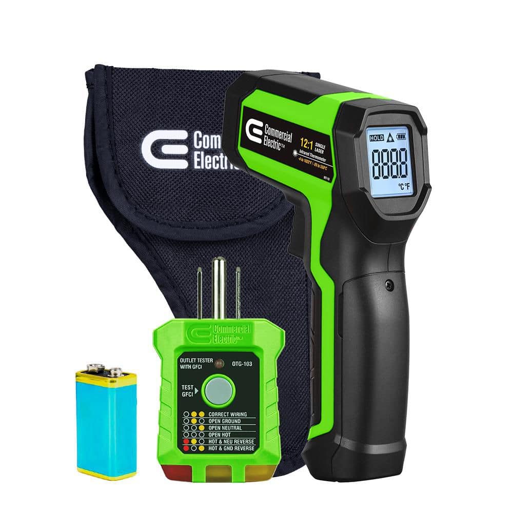 Commercial Electric 12:1 Infrared Thermometer Home Tester Kit KIO-01 ...