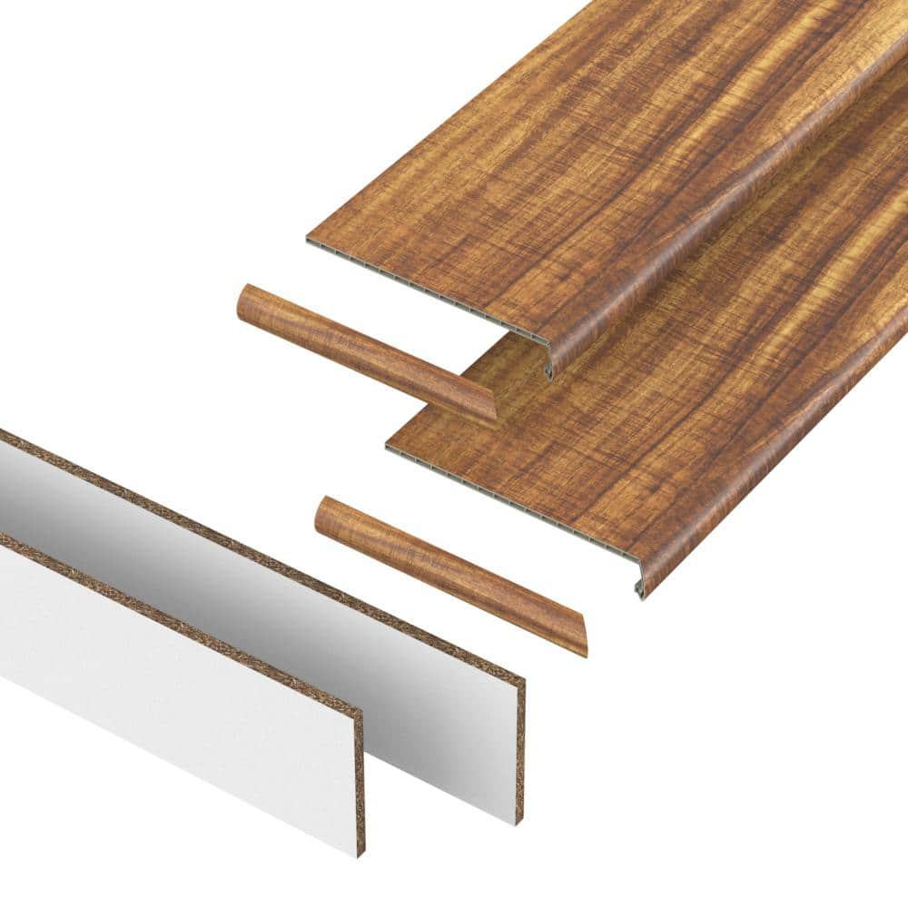 PERFORMANCE ACCESSORIES Hawaiian 43.18 mm. T x 48 in. L x 12.2 in. W Stair Tread, Riser & Return ...