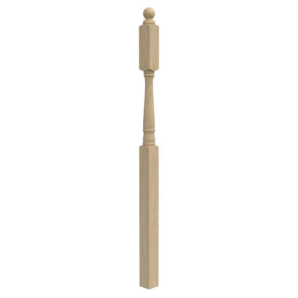 EVERMARK Stair Parts 4045 60 in. x 3 in. Unfinished Poplar Ball Top ...