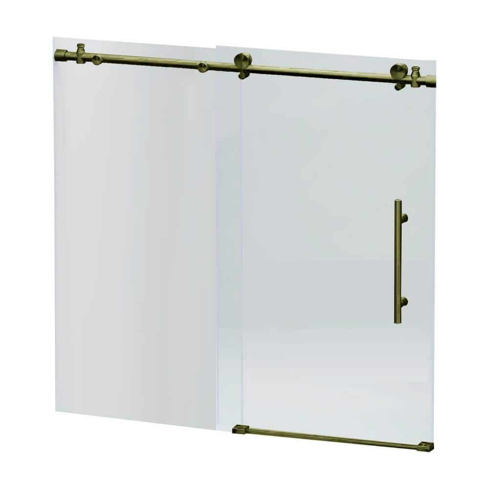TCYO 60 in. W x 60 in. H Sliding Tub Door in Gold Finish with Clear ...