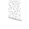 Minimalist Faces Line Art Black Peel and Stick Vinyl Wallpaper W9245 ...