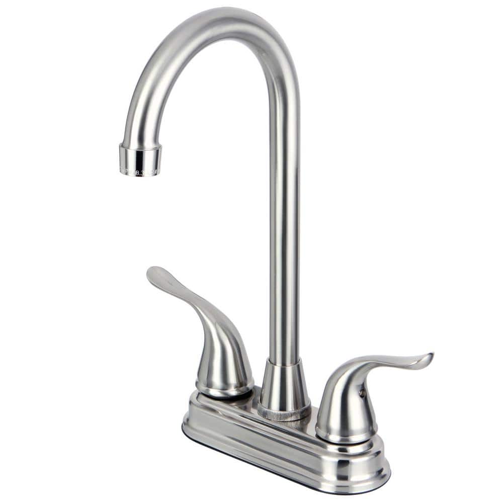 Kingston Brass Yosemite 2-Handle Deck Mount Gooseneck Bar Prep Faucets ...