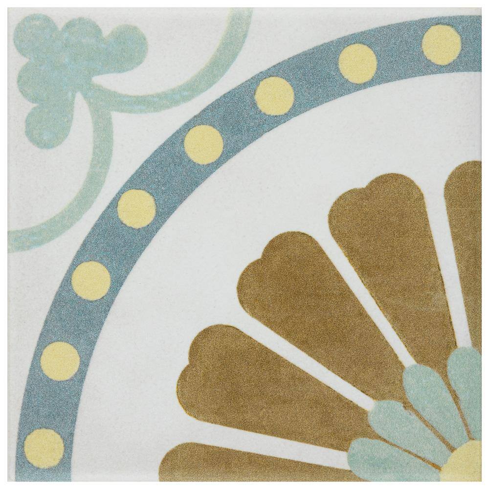 Merola Tile Revival Mini Ring 4 in. x 4 in. Ceramic Floor and Wall Take ...