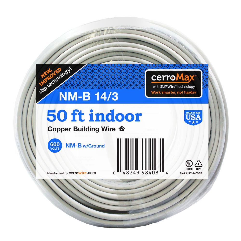 Reviews for Cerrowire 50 ft. 14/3 White Solid CerroMax SLiPWire Copper ...