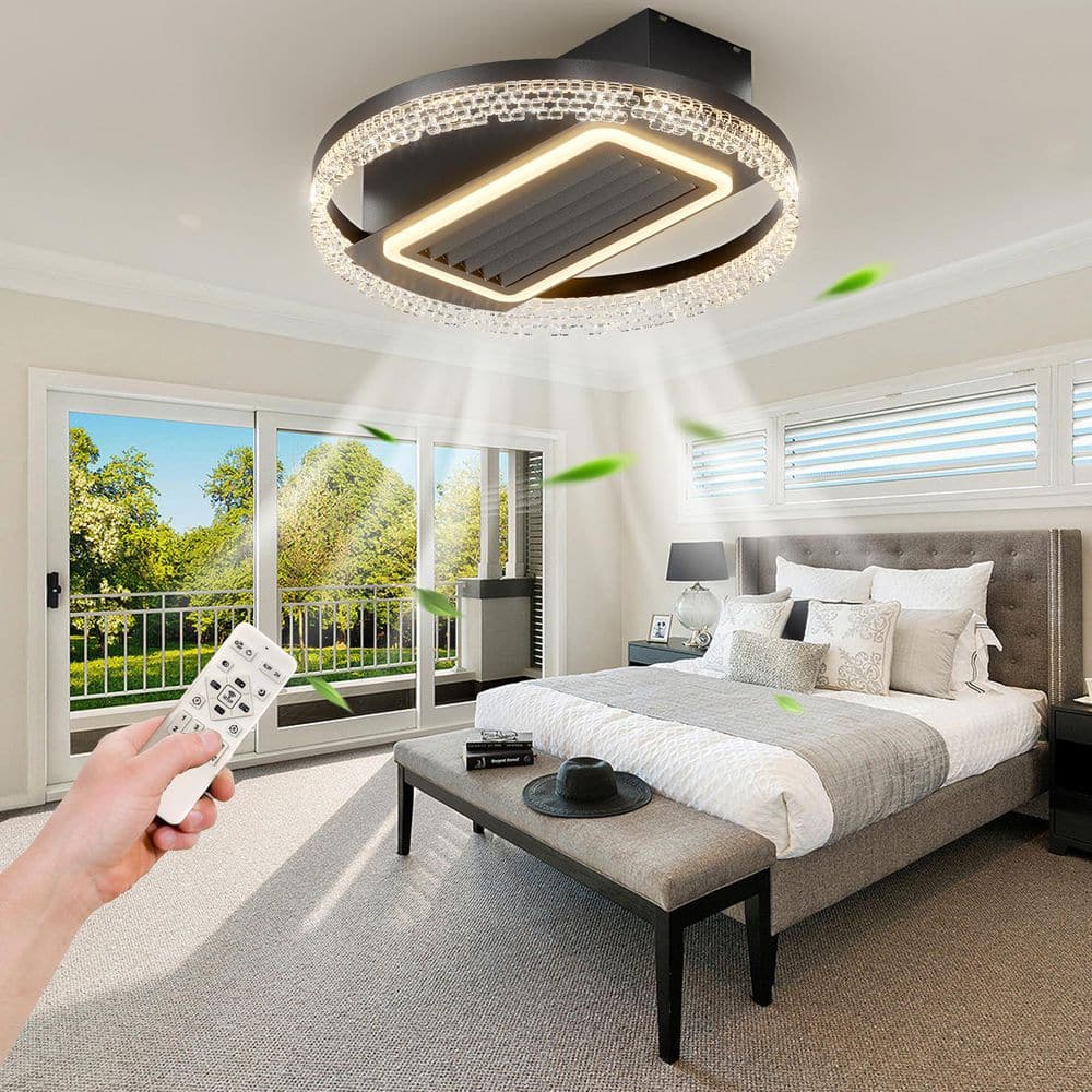 Magic Home 22 in. Modern Leafless Flush Mount Ceiling Fan Low Profile ...