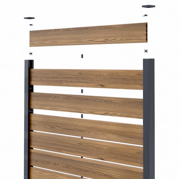 HOFT 1 in. x 5.3 in. x 6 ft. Composite Fence Board Walnut (4-Pack ...