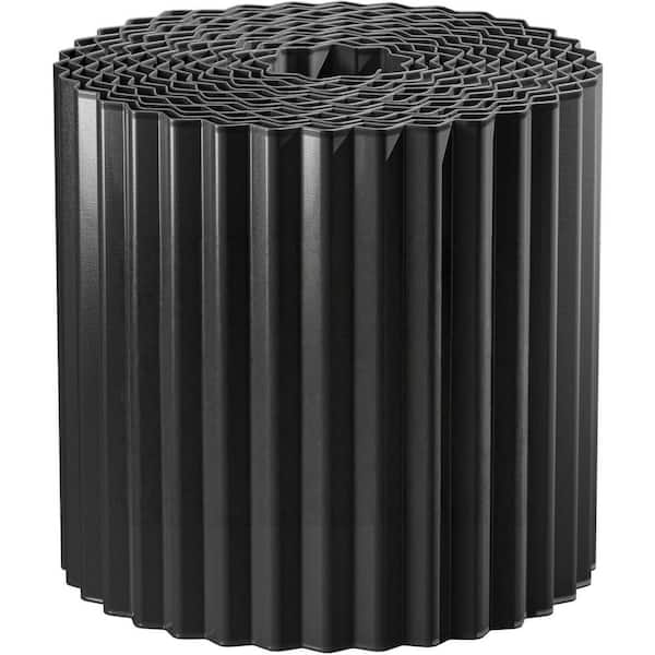 12 in. W x 240 in. L Black Corrugated Metal Garden Edging Landscape ...