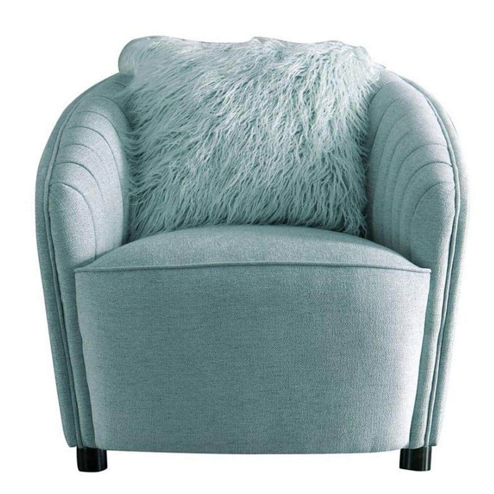 Benjara Green Fabric Arm chair with and Curved Back BM226710 - The Home ...