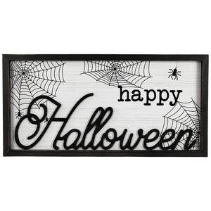Northlight Framed 3D Ghost and Spider Web "Boo" Halloween Wall Sign-9. ...