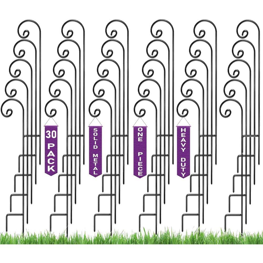 Ashman Online 35 in. Black Steel curl Shepard's Hooks (30-Pack ...