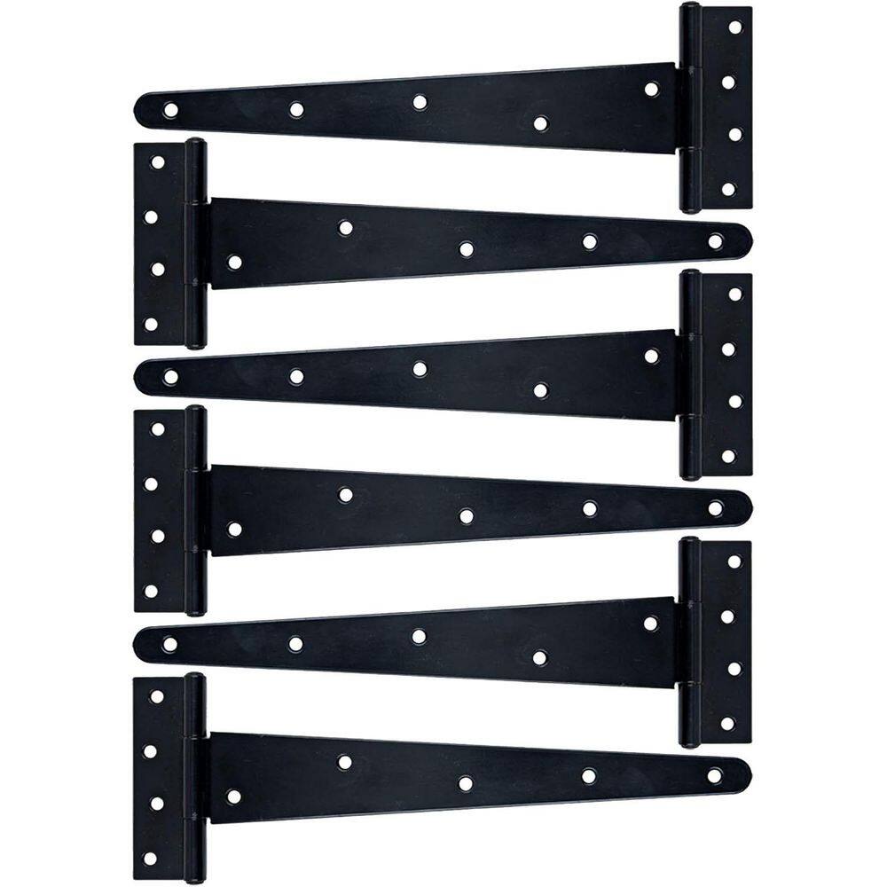 Heavy Duty T-Strap Shed Hinge Gate Strap 12 in. Black Rustproof Spray ...