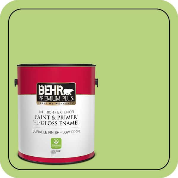 BEHR PREMIUM PLUS 1 gal. #420B-4 Tart Apple Hi-Gloss Enamel Interior ...