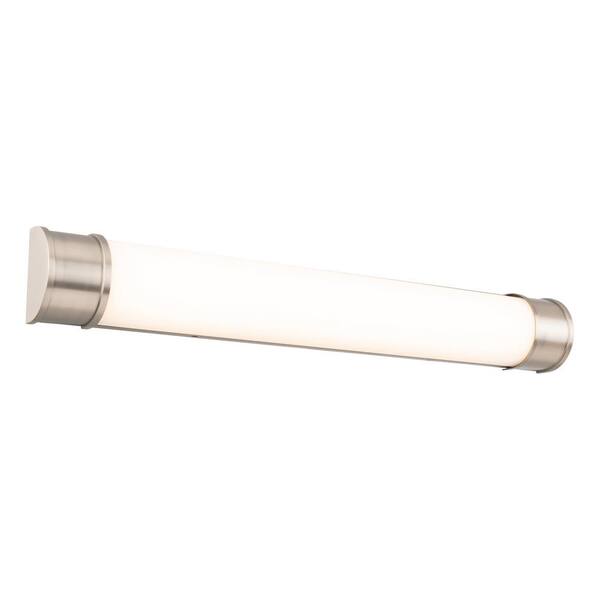 WAC Lighting Mercer 34 in. Brushed Nickel LED Vanity Light Bar and Wall Sconce, 3000K WS-37034 ...