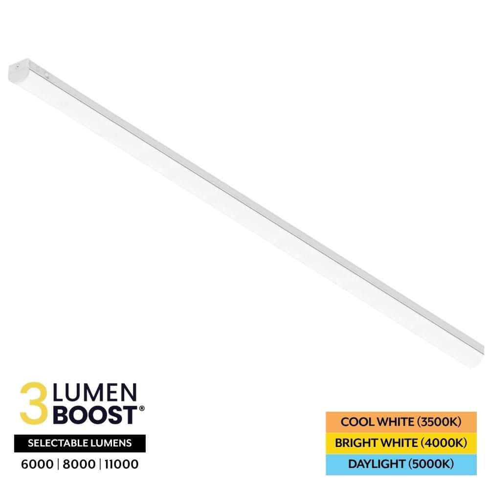 ETI LIGHTING 8 ft. 80-Watt Integrated LED Strip Light Fixture ...