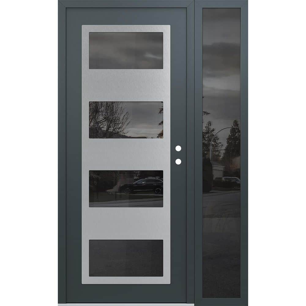 Tessari Doors C2 52 in. x 80 in. Silver P-Left-Hand/Inswing Mirrored ...