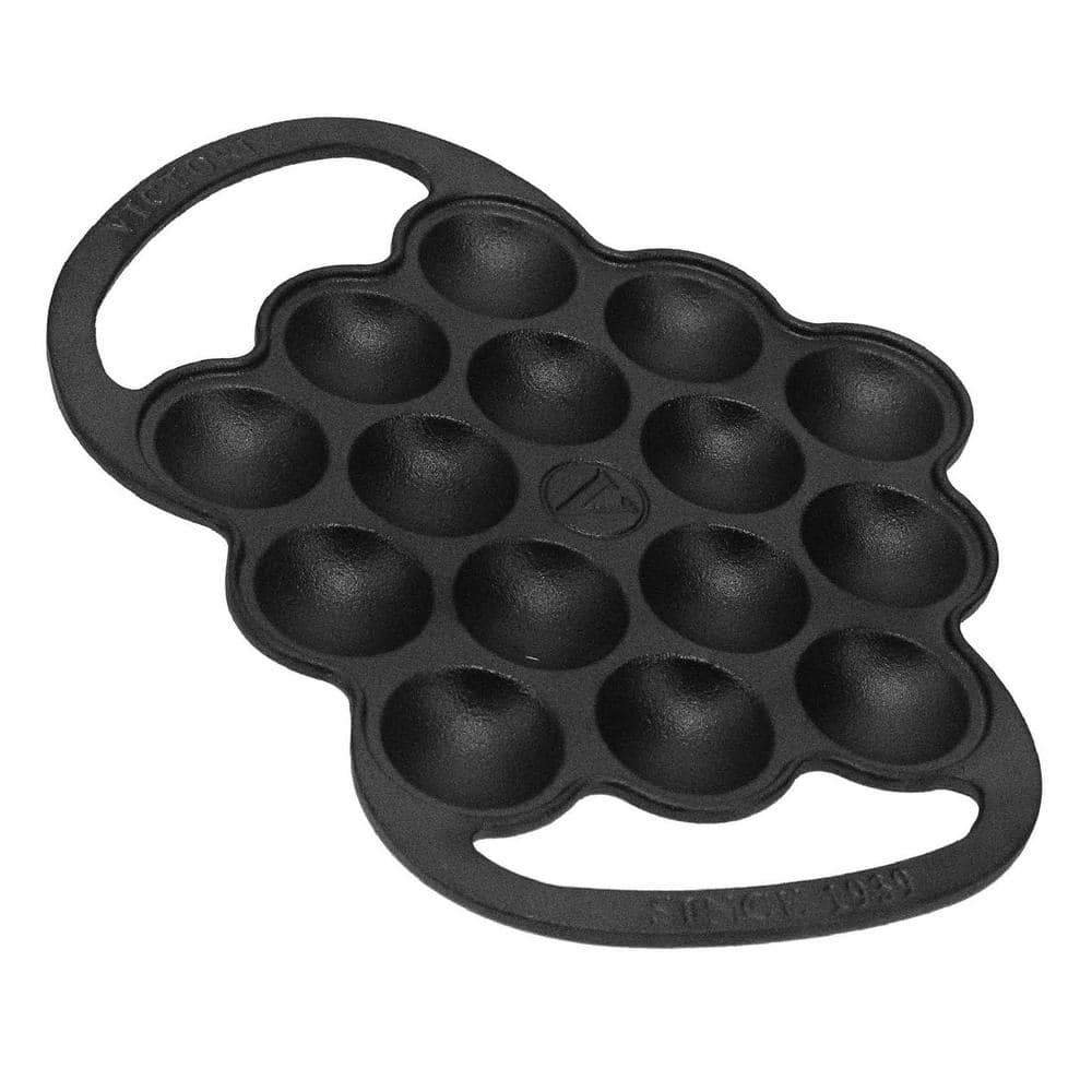 Victoria Cast Iron Poffertjes Dutch Pancake Pan with Loop Handles, 11 ...