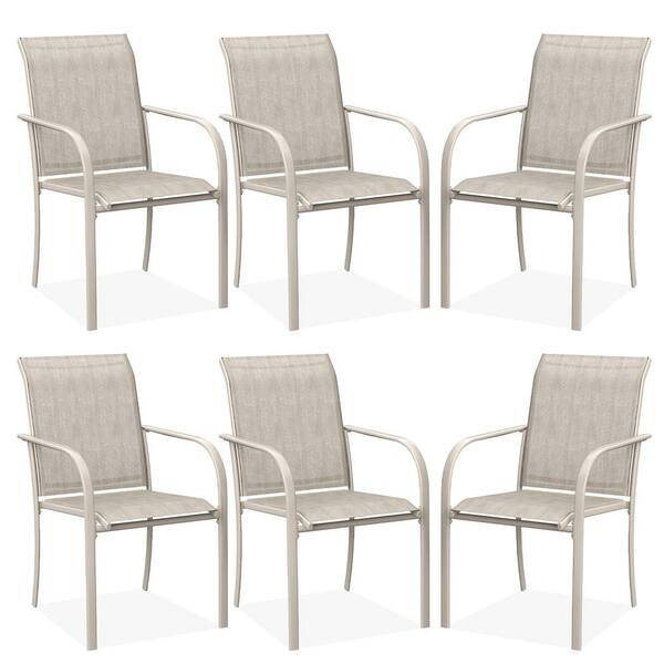 DIFY Sandshell Frame All-Weather Stackable Metal Outdoor Patio Chairs ...