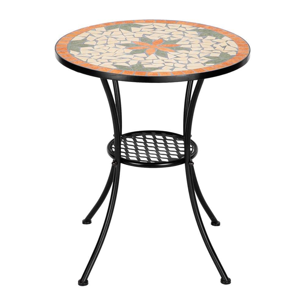 Winado Metal and Ceramic Tile Mosaic Patio Bistro Table-793086156159 ...