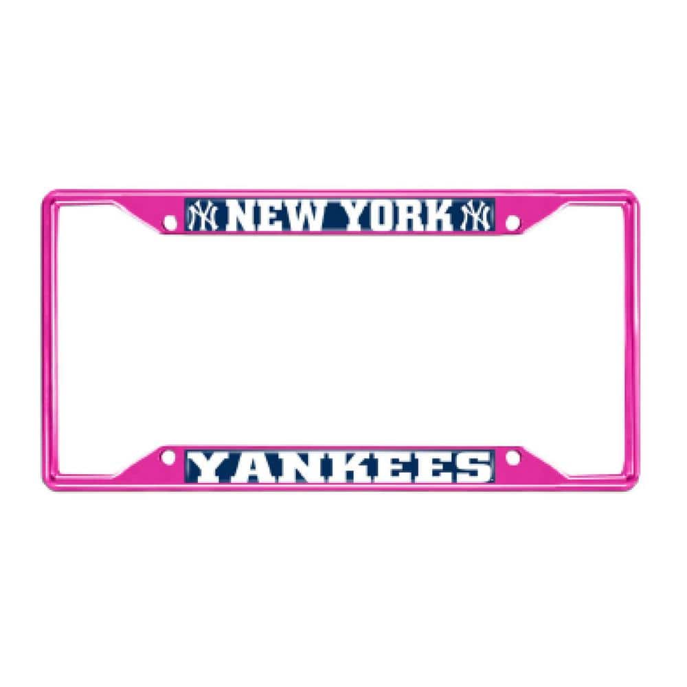 FANMATS Universal Fit MLB - New York Yankees License Plate Frame - Pink ...