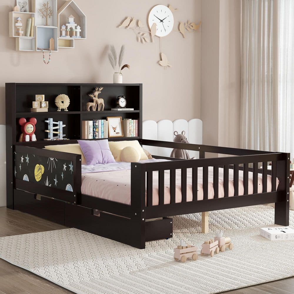 Noble House Faylinn Modern Espresso Brown Finish Wood Frame Full Size ...