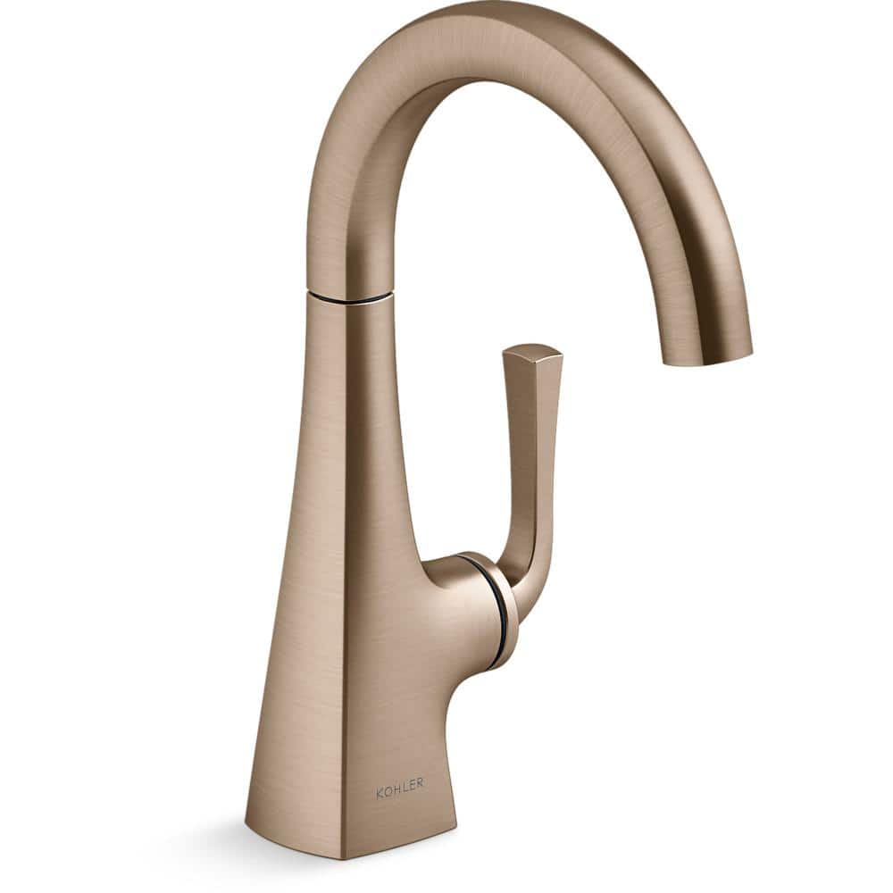 KOHLER Graze Single Handle 1.5 GPM Beverage Faucet in Vibrant Brushed ...