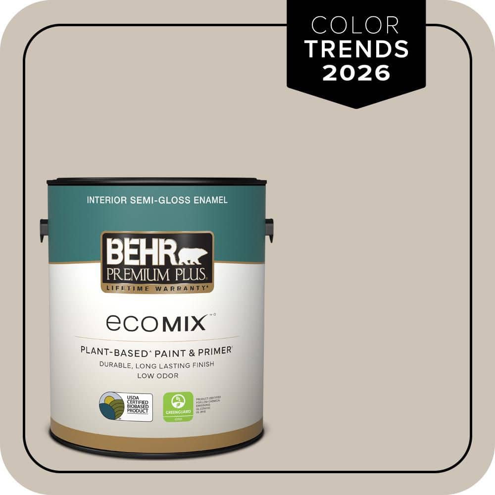 BEHR PREMIUM PLUS 1 gal. #720C-3 Wheat Bread Semi-Gloss Enamel EcoMix ...