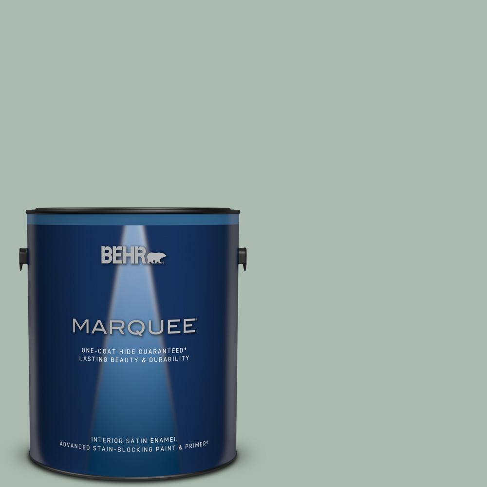 BEHR MARQUEE 1 gal. #PPU11-14 Zen One-Coat Hide Satin Enamel Interior ...