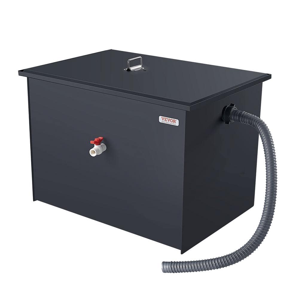 VEVOR Commercial Grease Trap, 50 lbs. Grease Interceptor, Side Inlet ...