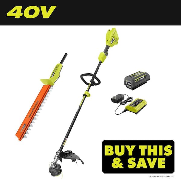 RYOBI 40V 15 in. Expand-It Cordless Battery Attachment Capable String ...