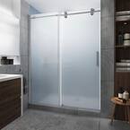 Aston Langham XL 56 - 60 in. x 80 in. Frameless Sliding Shower Door with Ultra-Bright Frosted ...