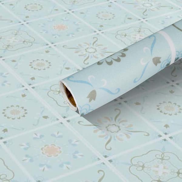 Blue White Vinyl Sheet Flooring