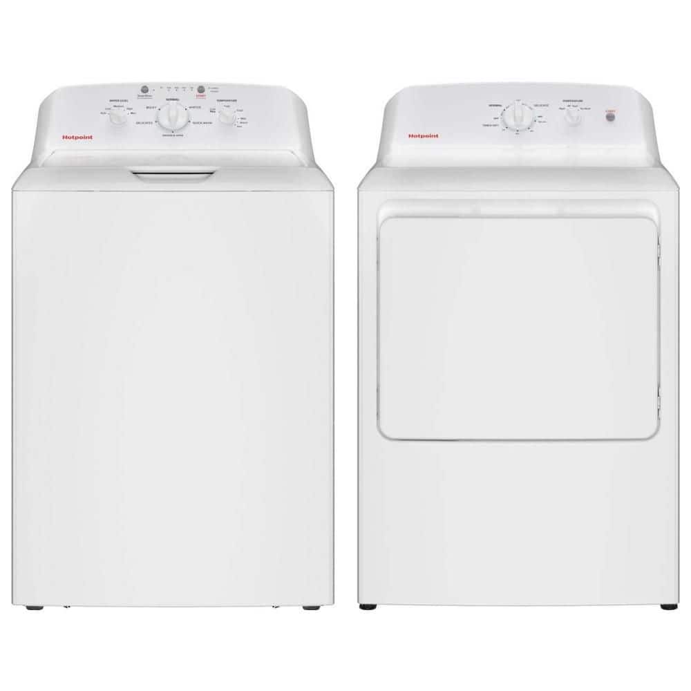 Hotpoint Hotpoint 4.0 cu.ft. Top Load Washer and 6.2 cu. ft. Dryer Set ...