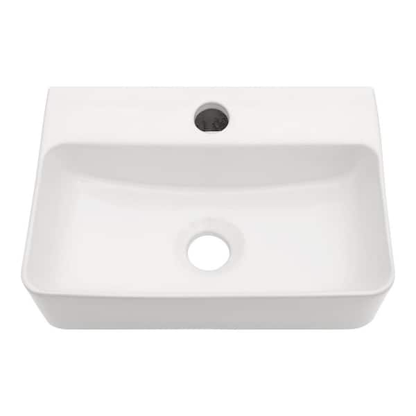 Reviews for LORDEAR 19 in. Ceramic Rectangular Bathroom Semi-Recessed ...