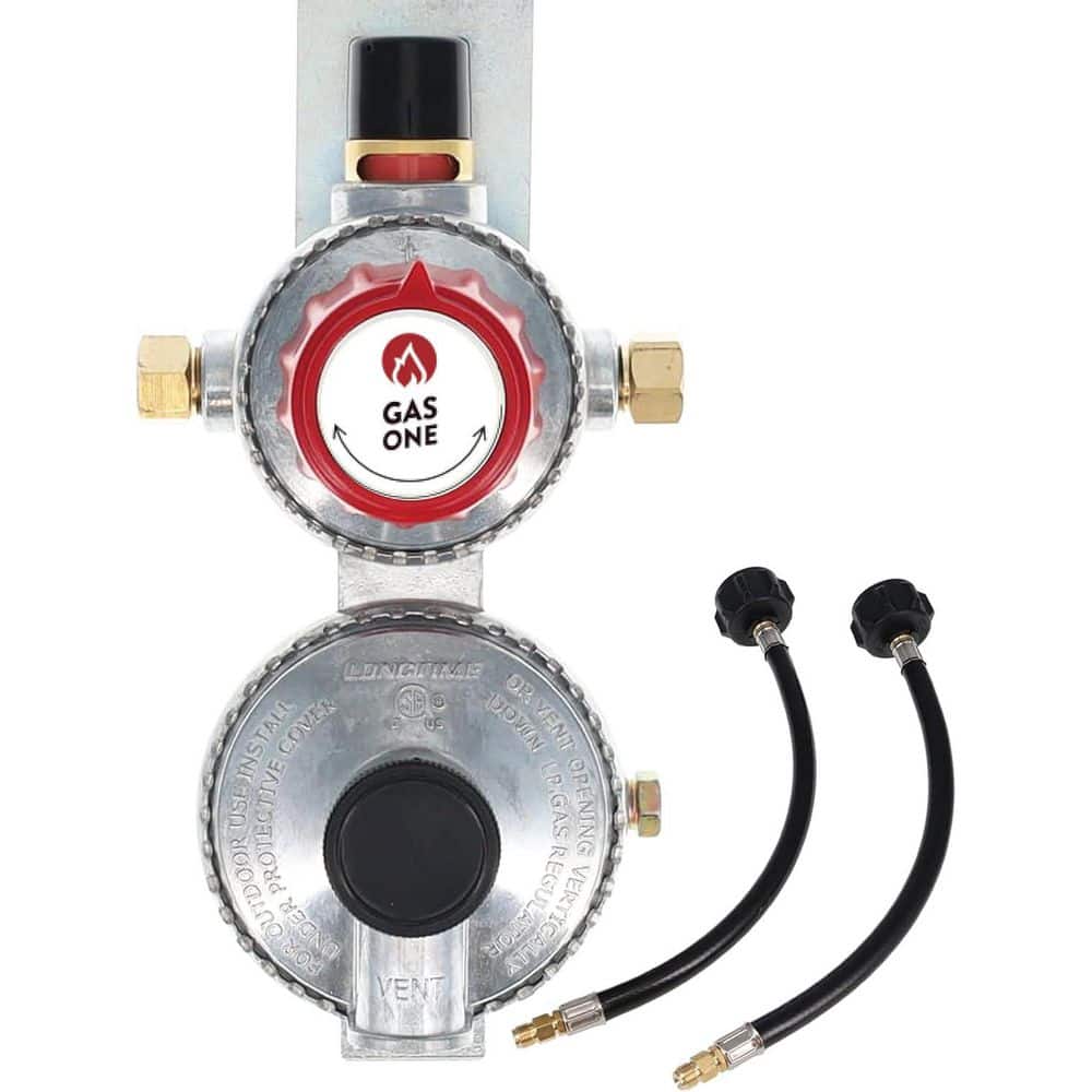 GASONE 2-Stage Auto Changeover LP Propane Gas Regulator With Two 12 ...