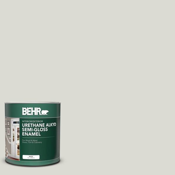 BEHR 1 qt. #GR-W11 Silver Ash Semi-Gloss Enamel Urethane Alkyd Interior ...