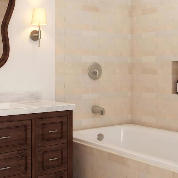 CASAINC 1-Handle Round Shower Trim Kit with 5.5 in. Tub Spout in ...