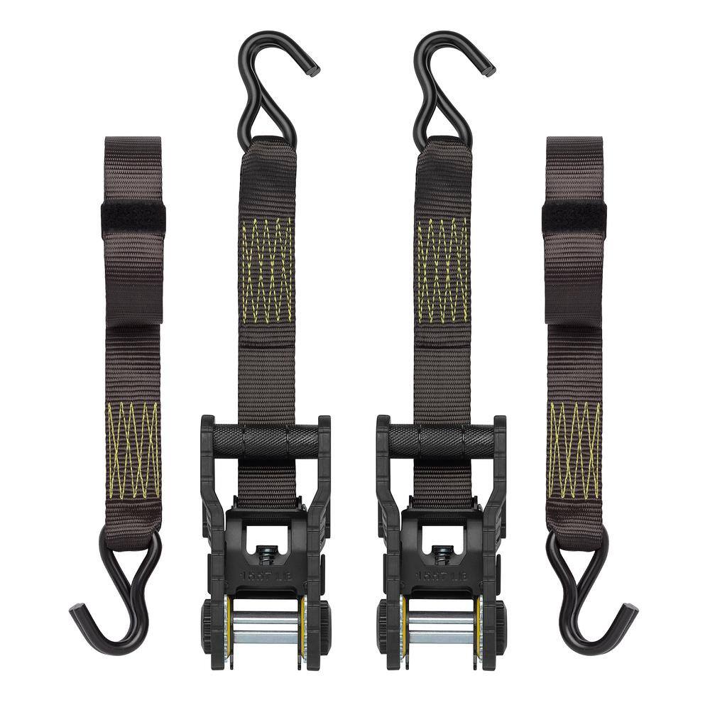 SmartStraps 14 ft. Yellow Tactical Ratchet Tie Down Straps with 1,667 ...