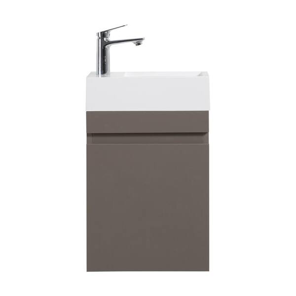 Sanlan Laura 16.00 in. W x 8.70 in. D x 25.00 in. H Single Sink Wall ...