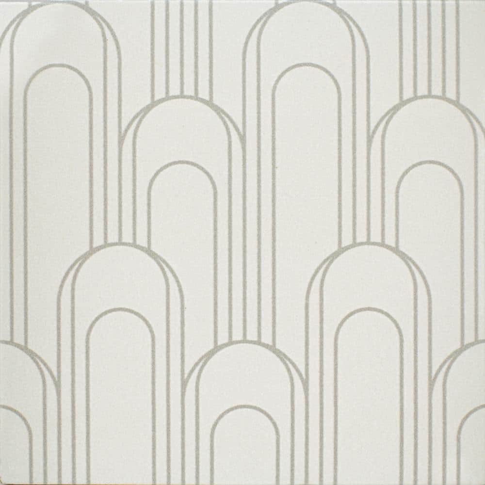 Roca Epoque Oval Gray and Taupe 8 in. x 8 in. Matte Ceramic Floor and ...