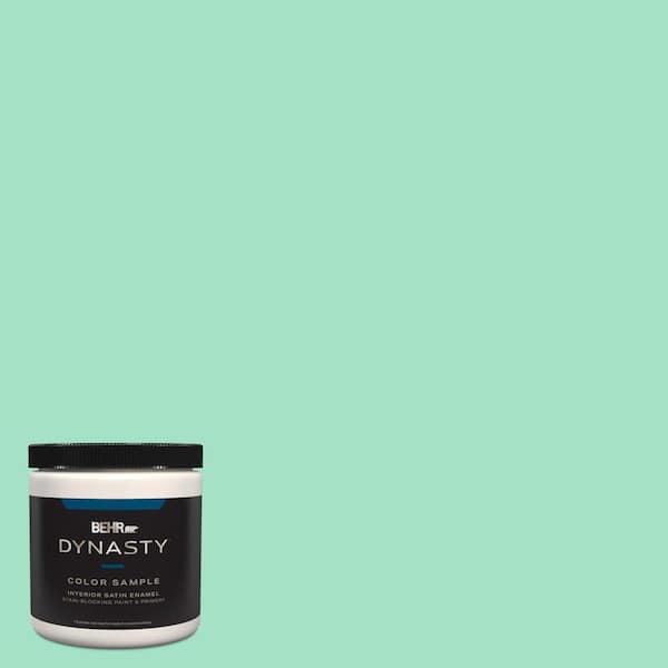 BEHR DYNASTY 8 oz. #470A-3 Reef Green Satin Enamel Stain-Blocking ...