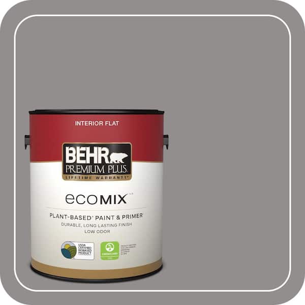 BEHR PREMIUM PLUS 1 gal. #PPU16-14 Plum Smoke Flat EcoMix Plant-Based ...